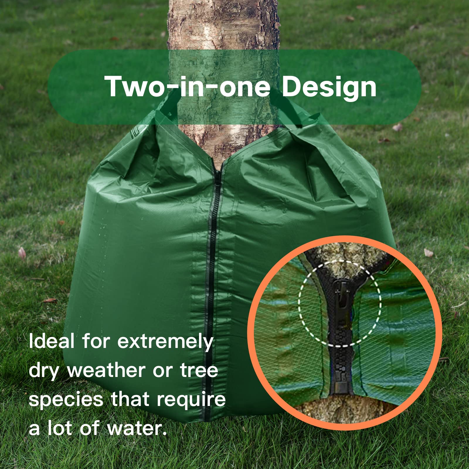 6 Pack 20 Gallon Watering Bags for Tree, Slow Release Tree Irrigation Bag, Premium PVC Drip Irrigation System for Sapling, 5-8 Hours Releasing Time Gator Bags for Plants and Trees, Reusable