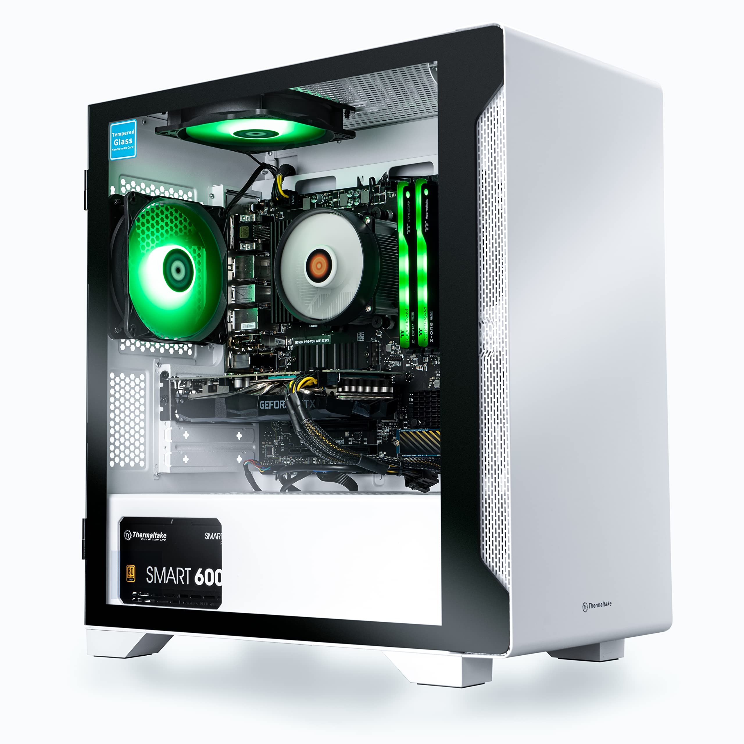 Thermaltake LCGS Glacier 166 Gaming PC (AMD Ryzen™ 5 3600 6-core, ToughRam Z-ONE 3600Mhz 16GB RGB Memory, NVIDIA GeForce® GTX 1660 Super 6GB, 1TB M.2 NVMe, Win 10 Home) S1WT-B550-G16-LCS