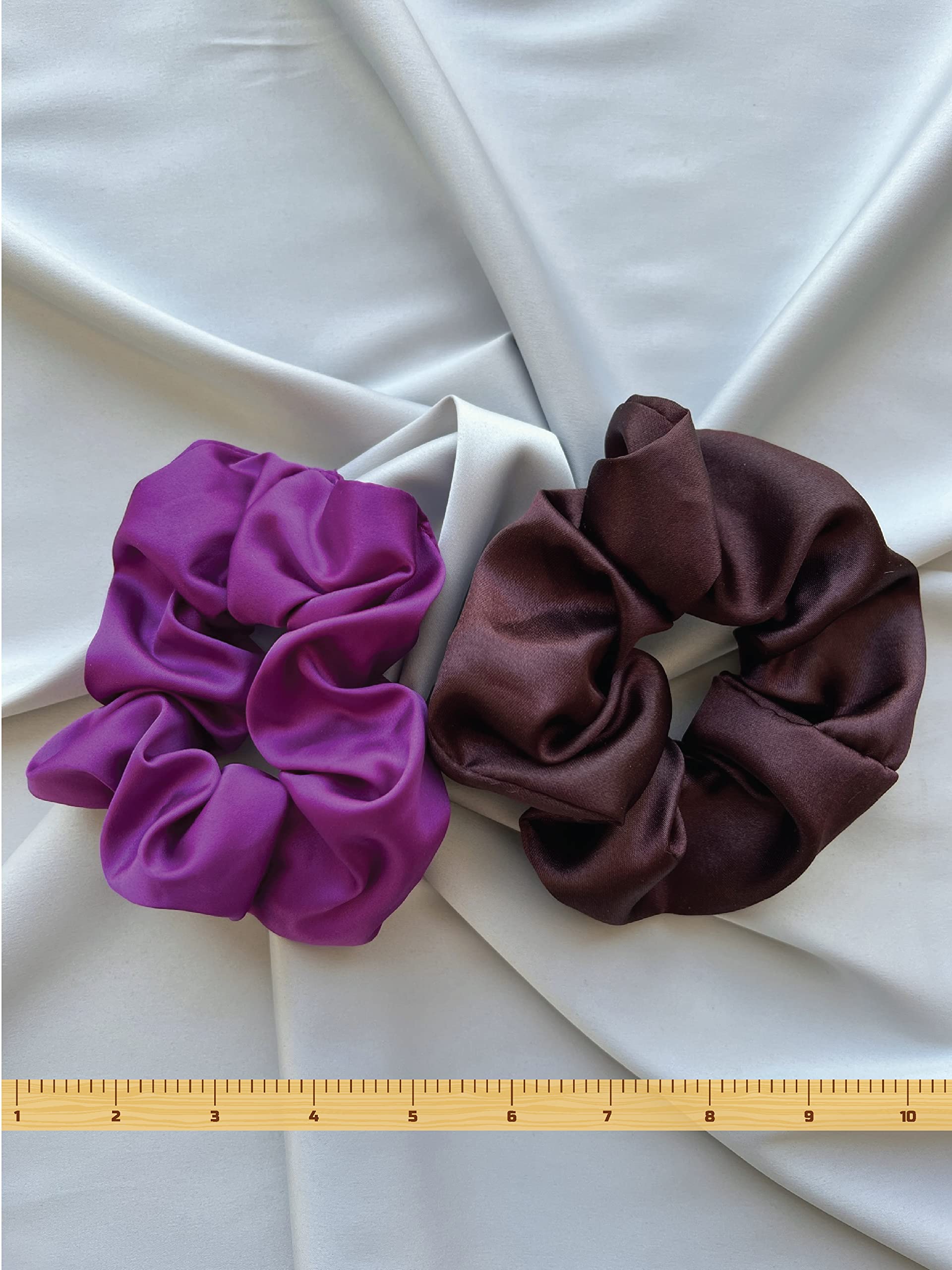 Satin Scrunchies, 6 Pieces For Hair, Big Satin Hair Ties, Ponytail Holder, Soft And Satin Silk Fabric Hair Scrunchies, P12