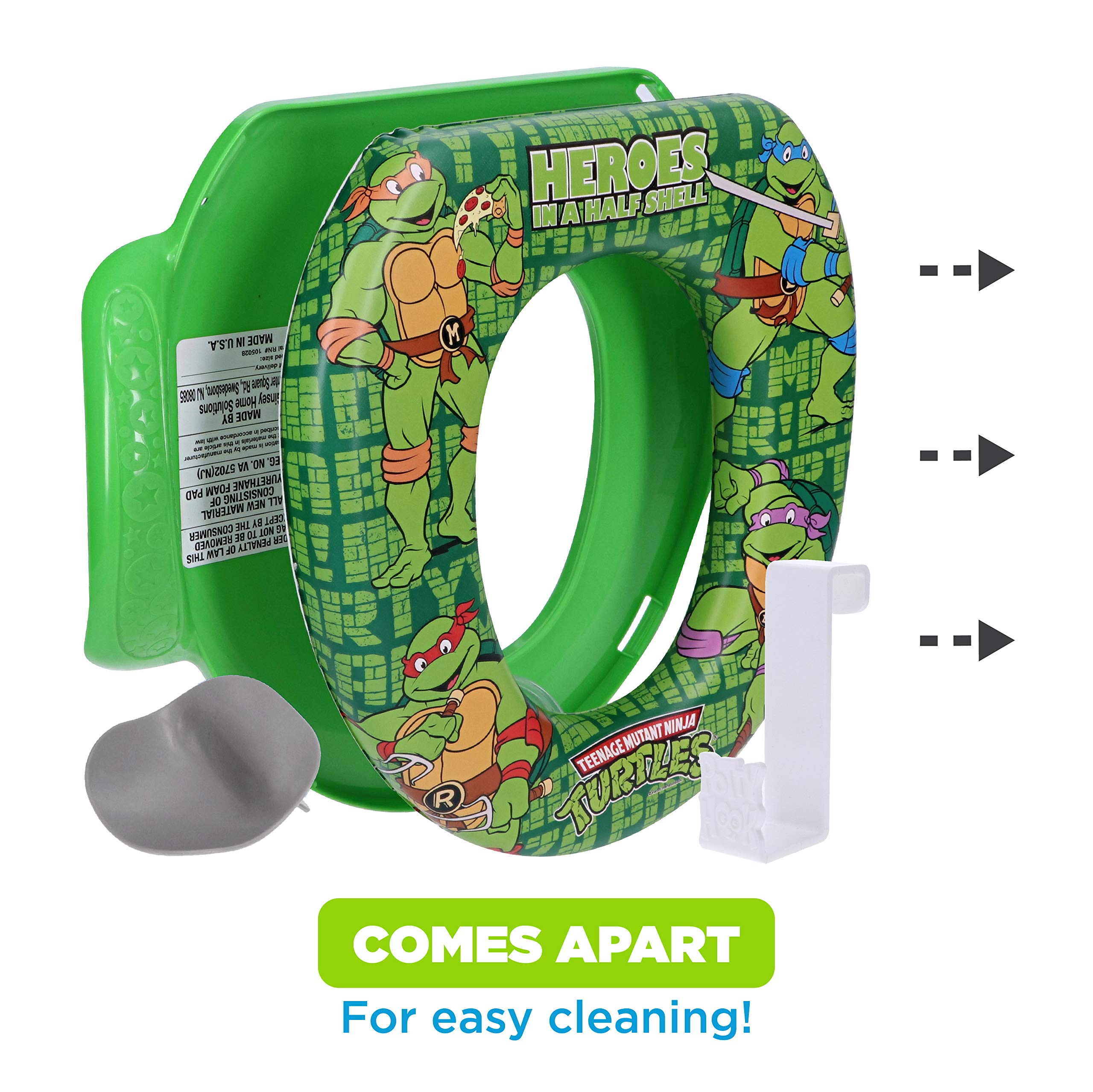 Nickelodeon TMNT "Half Shell" Soft Potty Seat and Potty Training Seat - Soft Cushion, Baby Potty Training, Safe, Easy to Clean