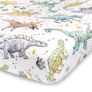 9 Piece Dinosaur Nursery Set | Crib Sheet | Blanket | Art Prints | Changing Pad Cover