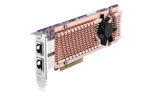 QNAP QM2-2P410G2T 2 x PCIe Gen4 NVMe SSD & 2 x 10GbE (10G/5G/2.5G/1G/100M) Port Expansion Card to Enhance Performance