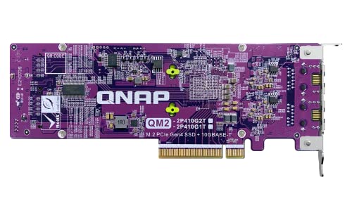 QNAP QM2-2P410G2T 2 x PCIe Gen4 NVMe SSD & 2 x 10GbE (10G/5G/2.5G/1G/100M) Port Expansion Card to Enhance Performance