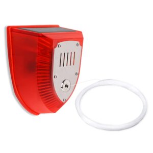 burglar/anti-intrusion trip alarm, solar outdoor indoor sound and light siren, 129db diy home/camping/portable security alarm for deter intruders, security arming,etc. 328 ft pull wire magnetic switch