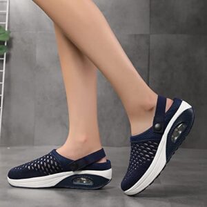 sckarle Platform Sandals Womens Arch Support Wedge Casual Summer Mesh Breathable Close-Toe Shoes