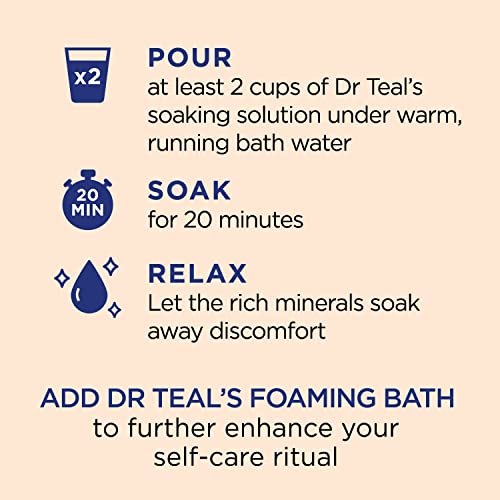 Dr Teal's Epsom Salt Magnesium Soak, Glow & Radiance with Vitamin C & Citrus Essential Oils, 3 lbs (Pack of 4)