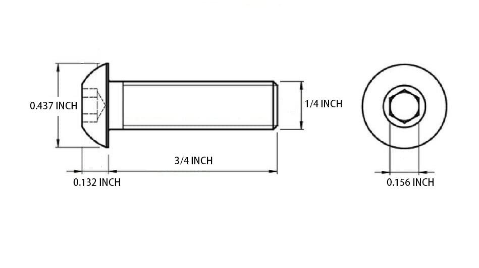 1/4-20 x 3/4" Socket Head Cap Screws Bolts,Stainless Steel 18-8 (304),Allen Socket Drive,Fully Threaded,25 PCS