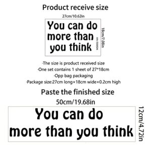 Finduat You can do More Than You Think Quote Mirror Decal Inspirational Mirror Decor Black Gloss Vinyl Wall Stickers