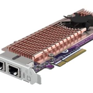 QNAP QM2-2P410G2T 2 x PCIe Gen4 NVMe SSD & 2 x 10GbE (10G/5G/2.5G/1G/100M) Port Expansion Card to Enhance Performance