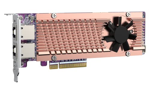 QNAP QM2-2P410G2T 2 x PCIe Gen4 NVMe SSD & 2 x 10GbE (10G/5G/2.5G/1G/100M) Port Expansion Card to Enhance Performance