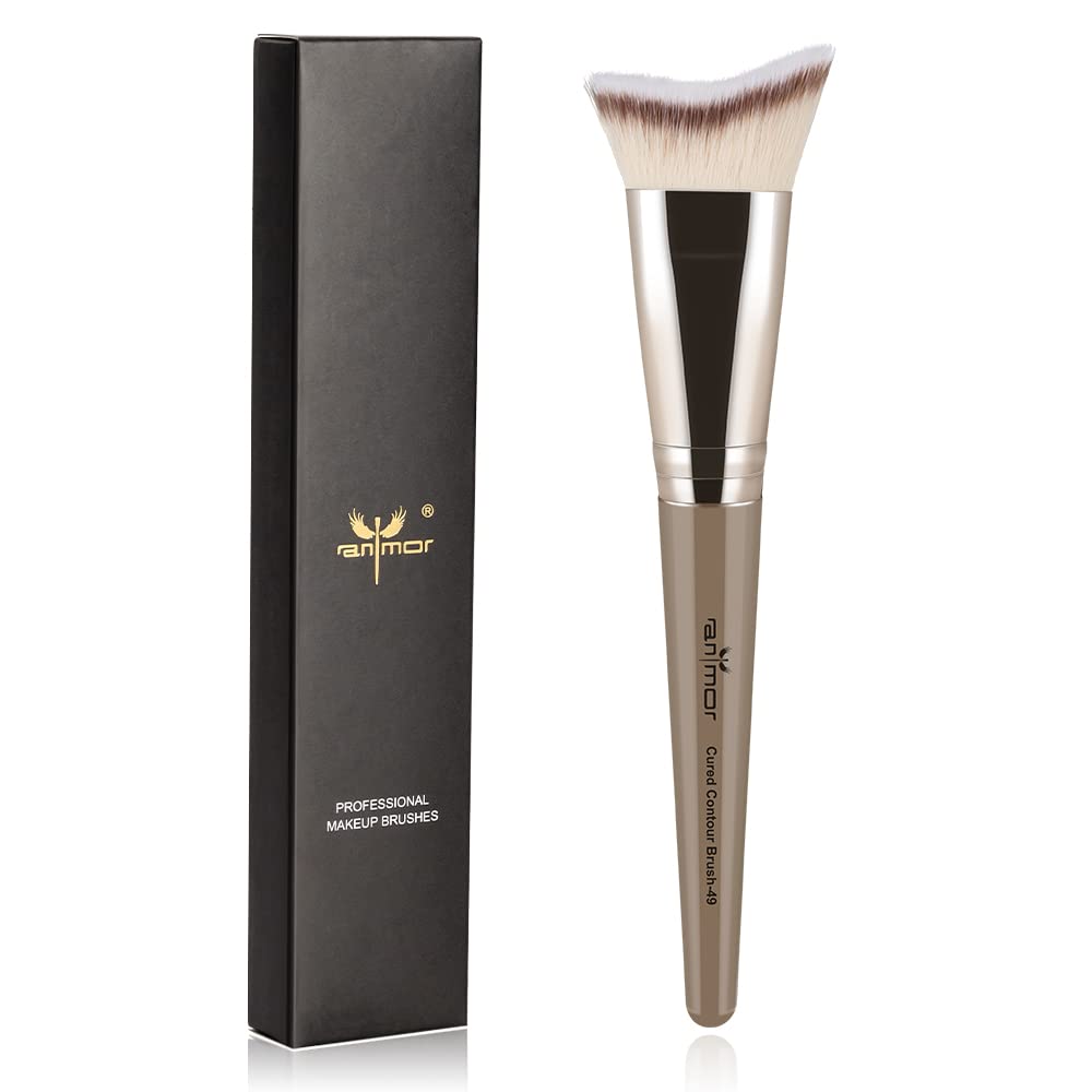 Anmor Contour Brush, Premium Contour Blush Bronzer Face Makeup Brush, Perfect For Cheek Forehead Jaw Nose Blending Deepening Contouring Polishing, Suitable For Powder Liquid Cream