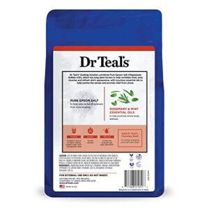 Dr Teal's Pure Epsom Magnesium Salt Soak, Wellness Therapy with Rosemary & Mint, 3 lbs (Pack of 4)