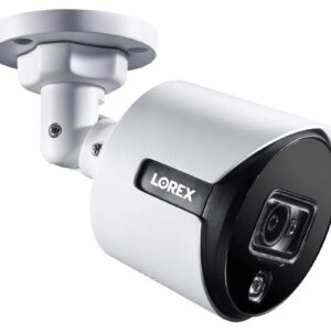 Lorex C881DA 4K Ultra HD Analog Active Deterrence Security Bullet Camera with Color Night Vision, 135ft IR NV, IP67, Works with D841, D861, D862, D871B, LHV5100, Camera Only, White, 4PK(M.Refurbished)