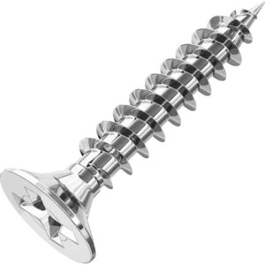 #4 x 1-5/8'' Wood Screws,Stainless Steel Self-Tapping Screws, Phillips Drive Countersunk Head Kitchen Cabinet Screws, for Repairing Furniture, Carpentry or DIY, 70Pcs and 30PCS Screw Anchors, M3x40mm