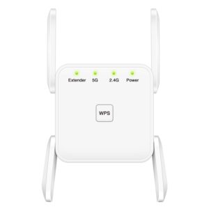 AILIYZ WiFi Extender, WiFi Booster to Extend Range of WiFi Internet Connection, Indoor and Outdoor Repeater Signal Booster, Up to 1200Mbps Speed Dual Band 2.4G/5G WiFi Repeater (White)