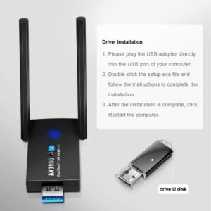 GreenByte WiFi 6 Card USB 3.0 Adapter ax1800 802.11ax Dual Brand Wireless Network for Desktop pc Laptop Gaming with MU-MIMO OFDMA Ultra-Low Latency Support Windows 7/10/11