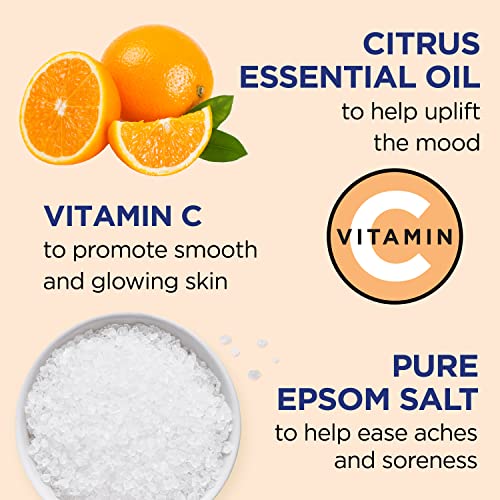 Dr Teal's Epsom Salt Magnesium Soak, Glow & Radiance with Vitamin C & Citrus Essential Oils, 3 lbs (Pack of 4)