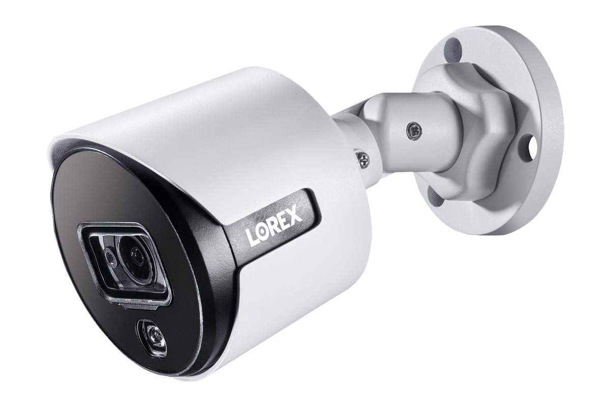 Lorex C881DA 4K Ultra HD Analog Active Deterrence Security Bullet Camera with Color Night Vision, 135ft IR NV, IP67, Works with D841, D861, D862, D871B, LHV5100, Camera Only, White, 4PK(M.Refurbished)