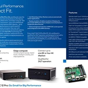 Intel NUC 12 Pro NUC12WSHi7 Dual LAN Mini Desktop Computer, 12th Gen Core i7-1260P(12C/16T, Up to 4.4G) Mini PC, 16G RAM,1T SSD