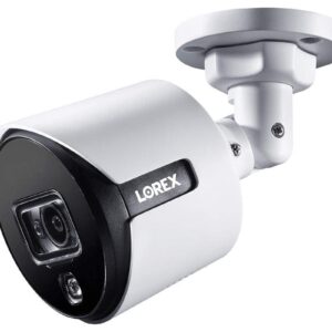 Lorex C881DA 4K Ultra HD Analog Active Deterrence Security Bullet Camera with Color Night Vision, 135ft IR NV, IP67, Works with D841, D861, D862, D871B, LHV5100, Camera Only, White, 4PK(M.Refurbished)