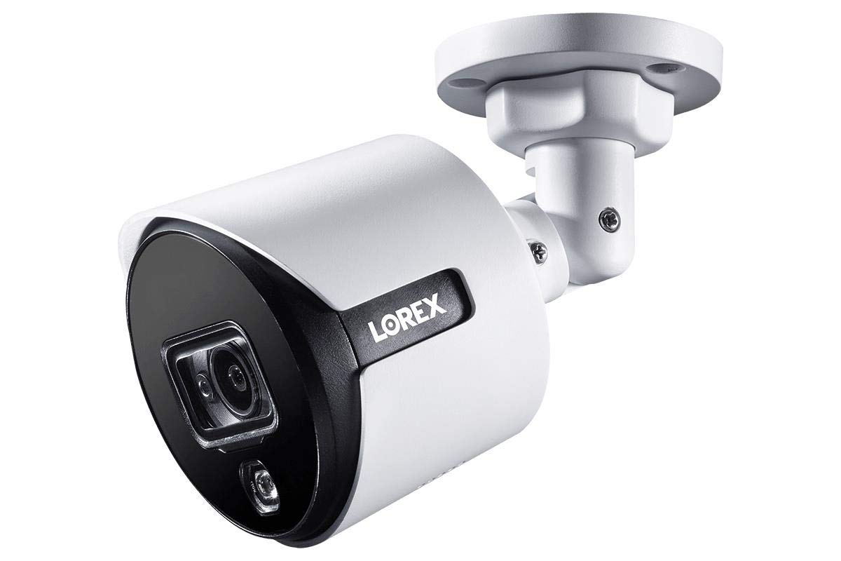 Lorex C881DA 4K Ultra HD Analog Active Deterrence Security Bullet Camera with Color Night Vision, 135ft IR NV, IP67, Works with D841, D861, D862, D871B, LHV5100, Camera Only, White, 4PK(M.Refurbished)