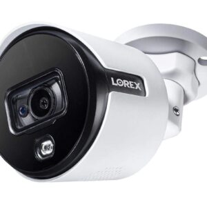 Lorex C881DA 4K Ultra HD Analog Active Deterrence Security Bullet Camera with Color Night Vision, 135ft IR NV, IP67, Works with D841, D861, D862, D871B, LHV5100, Camera Only, White, 4PK(M.Refurbished)