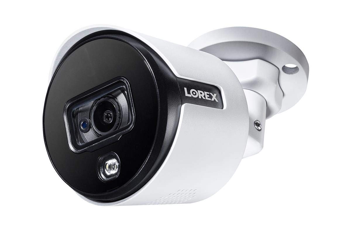 Lorex C881DA 4K Ultra HD Analog Active Deterrence Security Bullet Camera with Color Night Vision, 135ft IR NV, IP67, Works with D841, D861, D862, D871B, LHV5100, Camera Only, White, 4PK(M.Refurbished)