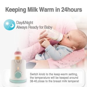 Baby Bottle Warmer 6-in-1 Fast Warm Bottles of Breastmilk or Formula Baby Food Heater Defrost BPA-Free Fit All Baby Bottles