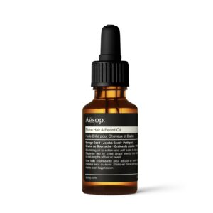 aesop shine hair & beard oil | silicone-free hydrating oil imparts smoothness and lustre | without build-up or oily residue | 0.8 oz