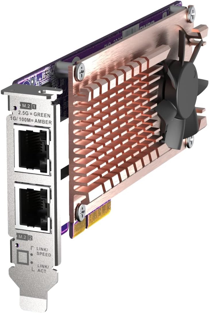 QNAP QM2-2P2G2T2 x PCIe Gen3 M.2 NVMe SSD & 2 x 2.5GbE Port Expansion Card to Enhance Performance