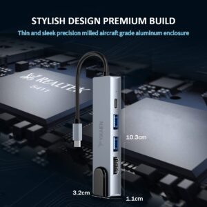 USB C Hub,YIKAIEN 5 Ports USB Type C to Ethernet HDMI USB 3.0 Type C Port Hub Adapter Compatible with MacBook Pro Air iMac Samsung Galaxy Note LG Chromebook Pixelbook Dell XPS Oculus Rift