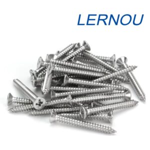 #4 x 1-5/8'' Wood Screws,Stainless Steel Self-Tapping Screws, Phillips Drive Countersunk Head Kitchen Cabinet Screws, for Repairing Furniture, Carpentry or DIY, 70Pcs and 30PCS Screw Anchors, M3x40mm