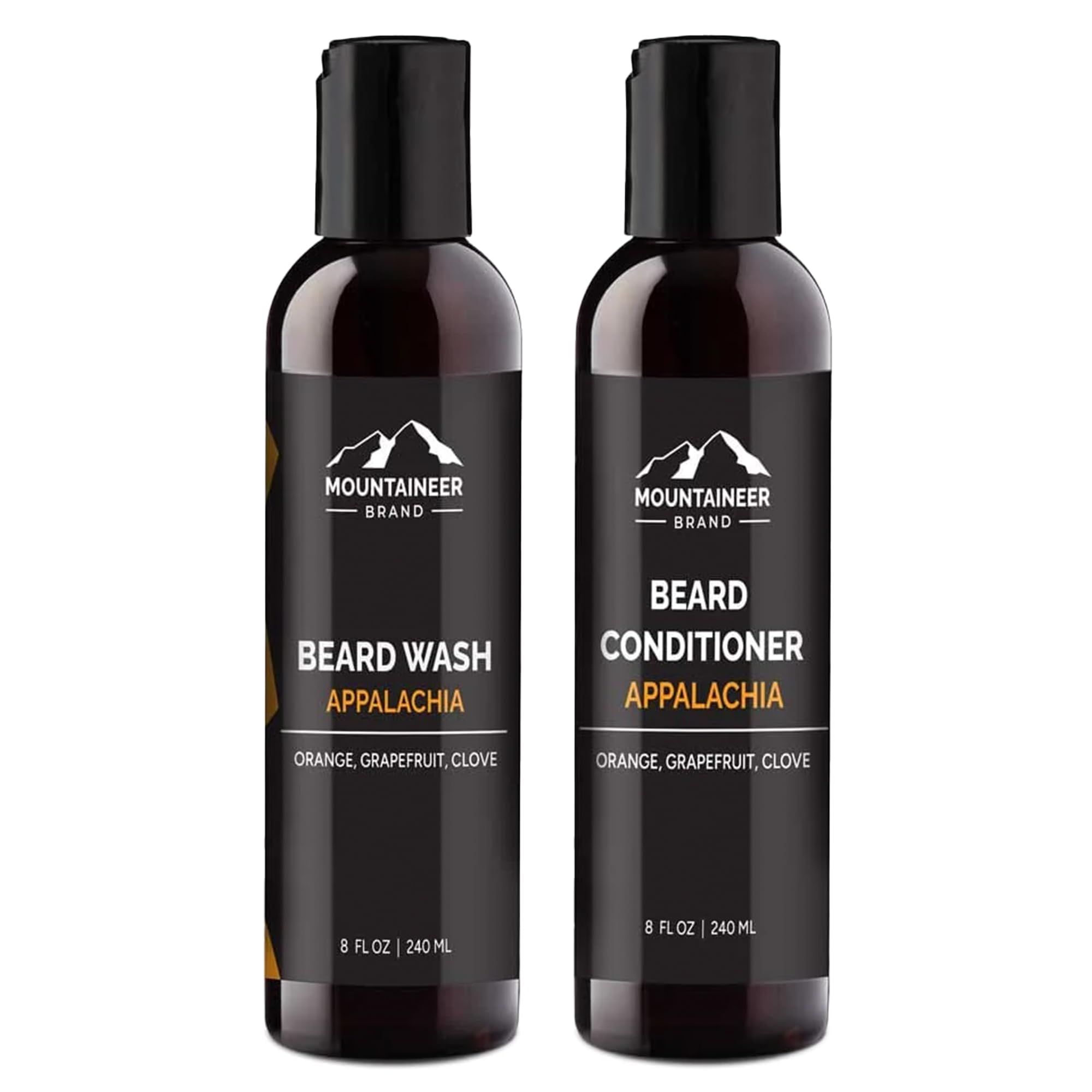 Mountaineer Brand Basic Beard Bundle | Beard Wash and Conditioner for Men | Beard Shampoo / Beard Conditioner Set | Citrus & Spice Scent | 2 Count 8oz