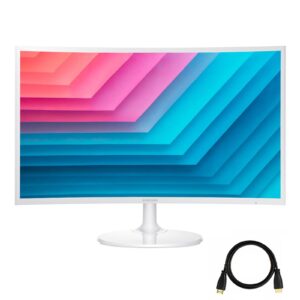 samsung curved monitor for business gaming 27" fhd 1920 * 1080 led widescreen amd freesync 4ms response time 60hz refresh rate ultra-slim hdmi displayport anti-glare hdmi cable (27inch) (27inch)