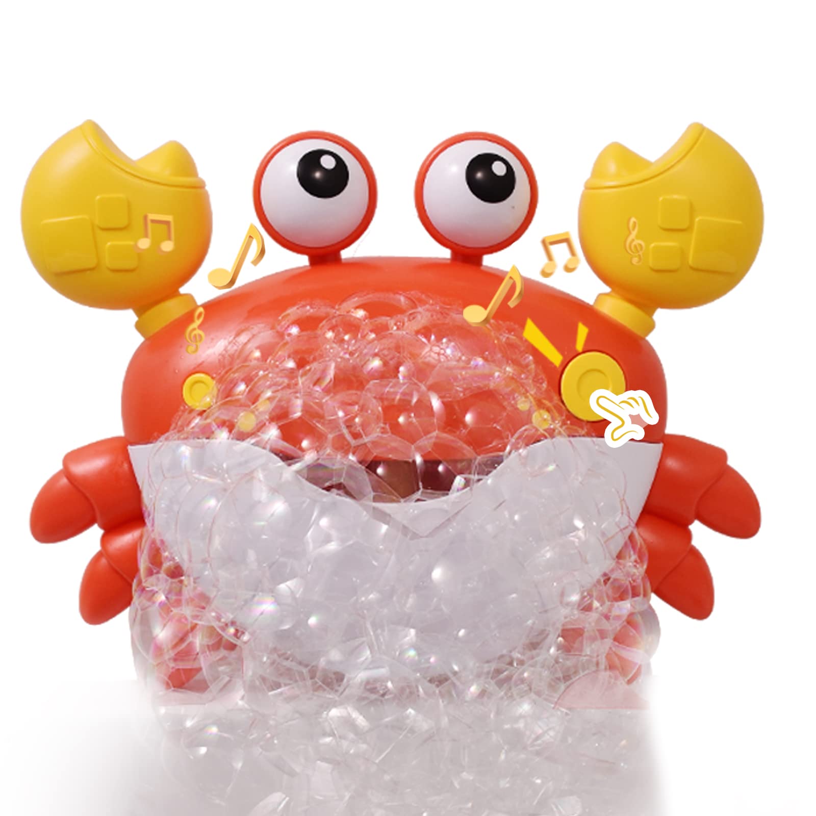 Charmspal Toddler Bath Toy Bubble - Crab Bath Toys for Kids - Bathtub Toys Musical Bubble Machine - Bath Toys with Suction Cups Music - Bath Gifts for Boys and Girls Tub Presents