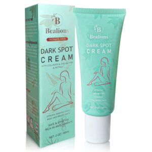 bealions intimate area dark spot cream, underarm cream, instant result, for armpit, knees, elbows, inner thigh, moisturizes dark area corrector cream 2 fl.oz…