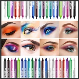 RDGWFB 21 Colors Eyeliner Pen Set, Eyeliner Pencil Set, Waterproof Colorful Eyeliner Kit Long Lasting Eyeshadow Pencil Eye&Lip Liner Professional Eye Makeup Set Pearl Eye Liner for Women