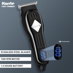 Karrte Professional Hair Clippers and Trimmer Kit,Cordless Hair Cutting Kit,Barber Supplies for Men Beard Trimmer Mens Grooming Kit Accessories (Golden)