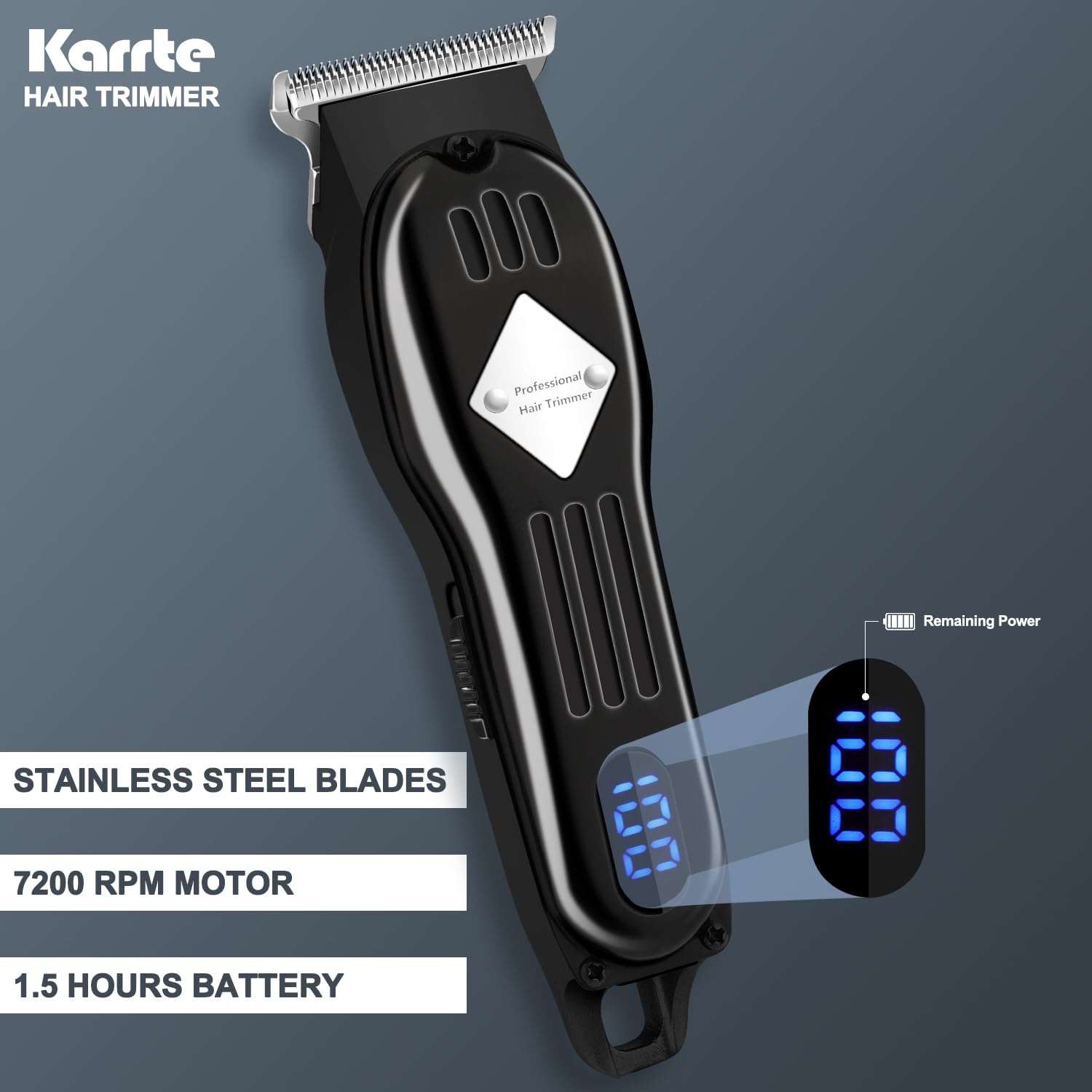 Karrte Professional Hair Clippers and Trimmer Kit,Cordless Hair Cutting Kit,Barber Supplies for Men Beard Trimmer Mens Grooming Kit Accessories (Golden)