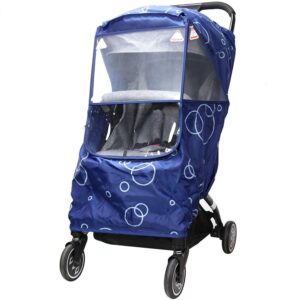 wonder living stroller rain cover, universal stroller weather shield, waterproof, windproof protection, protect from dust snow (blue)