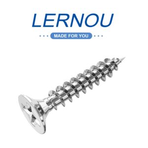 #4 x 1-5/8'' Wood Screws,Stainless Steel Self-Tapping Screws, Phillips Drive Countersunk Head Kitchen Cabinet Screws, for Repairing Furniture, Carpentry or DIY, 70Pcs and 30PCS Screw Anchors, M3x40mm