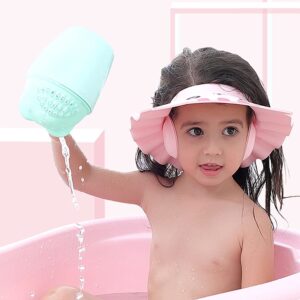 Baby Bath Shampoo Cap with Ear Protection Safe Bathing Visor Hat Soft Shower Wash Hair Adjustable Portable Shield for Children Kids