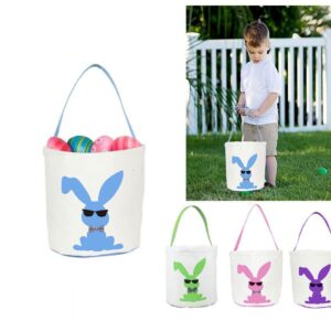 Easter Basket for Kids Easter Bunny Bag Easter Decorations (Blue - Glass)