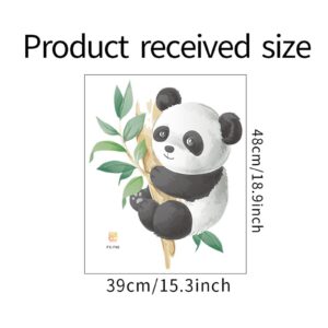 Panda and Tree Branch Wall Decals,Peel and Stick Animal Wall Stickers for Kids Children Bedroom Nursery Home Decor(15.3x18.9)