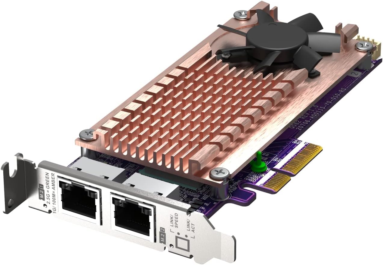 QNAP QM2-2P2G2T2 x PCIe Gen3 M.2 NVMe SSD & 2 x 2.5GbE Port Expansion Card to Enhance Performance