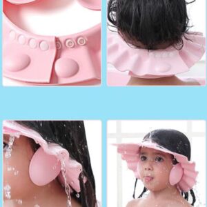 Baby Bath Shampoo Cap with Ear Protection Safe Bathing Visor Hat Soft Shower Wash Hair Adjustable Portable Shield for Children Kids