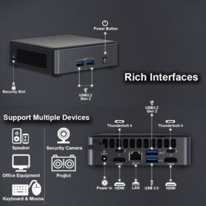 Intel NUC 11 Pro NUC11TNKv5 Home & Business Mini PC Mini Desktop 11th Gen. Intel Core i5-1145G7 Processor with Intel vPro Technology 2.6 GHz@28W, up to 4.4 GHz Turbo, 4C 8T(No RAM&SSD)