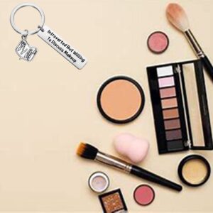 Zuo Bao Makeup Keychain Cosmetology Graduation Gift Makeup Keychain Makeup Themed Charm Gift (Makeup)