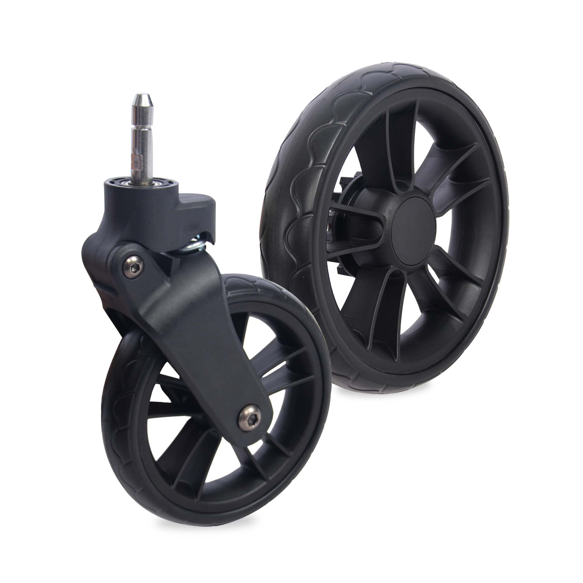 WONDERFOLD All Terrain Stroller Wagon Replacement Wheels with Polyurethane Tires for a Safe and Smooth Ride on Dirt, Mud, or Gravel (Compatible with W2 Elite Wagon Only)