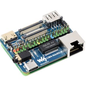 Nano Base Board (B) for Raspberry Pi Compute Module 4, Same Size as CM4, with Standard CM4 Socket, Raspberry Pi 40PIN GPIO, Gigabit Ethernet, USB2.0, DSI, CSI, HDMI, 3.5mm Audio Jack etc.